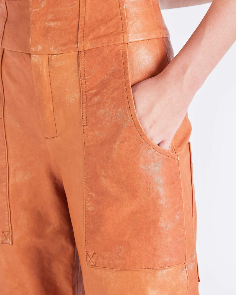 Tatjana EYELET POCKET TROUSERS - COGNAC – SKIIM Paris