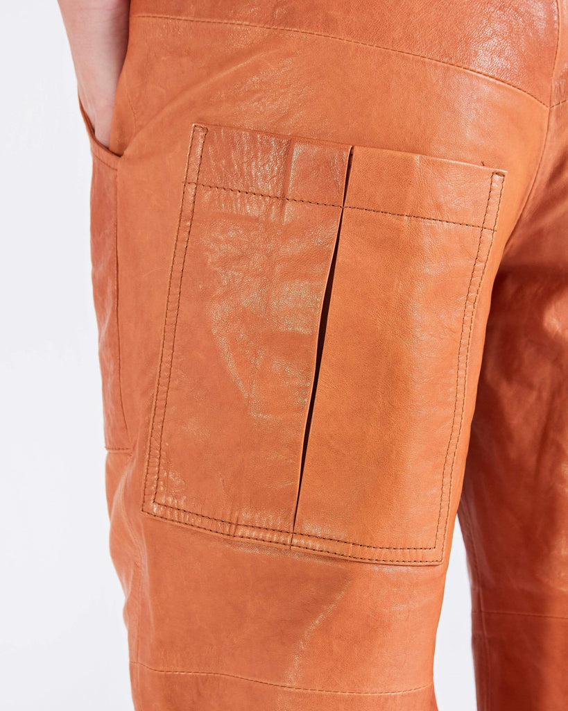 Tatjana EYELET POCKET TROUSERS - COGNAC – SKIIM Paris